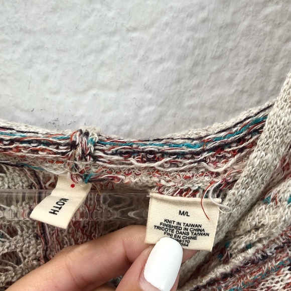 Anthropologie | Tops | Anthropologie Moth Spliced Poncho Knit Medlarge ...